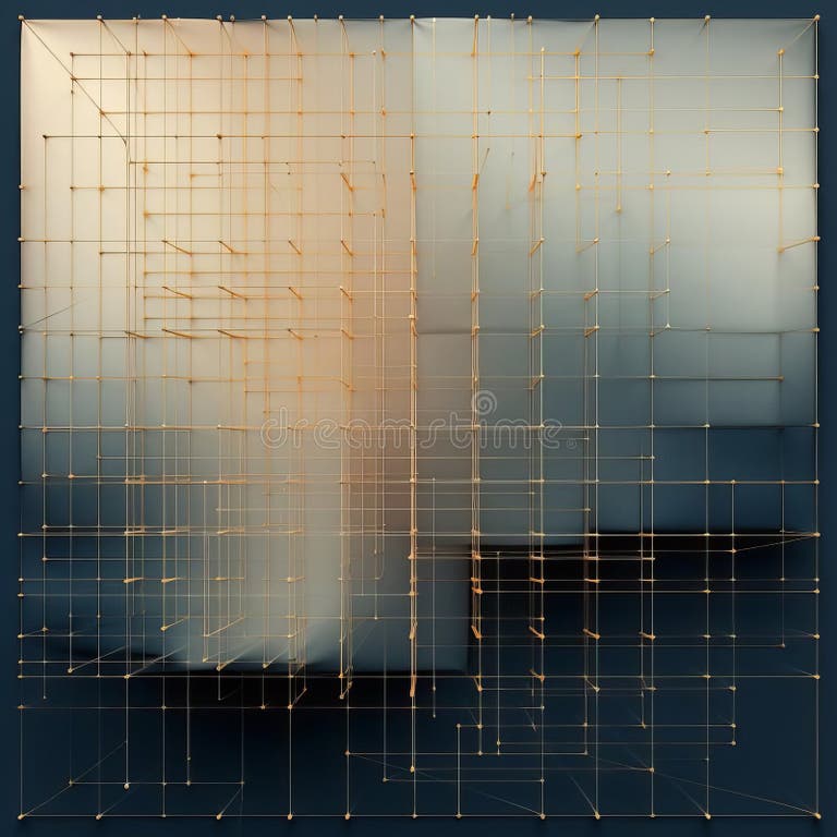 Modern Abstract Grid Composition on Gradient Background Image Stock ...