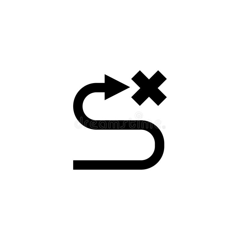 Modern Abstract Icon Featuring an Arrow and Cross Design Stock Vector ...