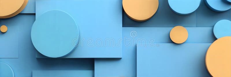 Playful Blue and Yellow Geometric Abstract Design Stock Illustration ...