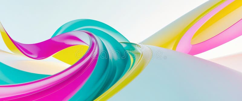 Modern Abstract Image with Sleek Curving Lines in Vibrant Colors Stock ...