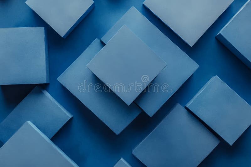 Abstract Blue Geometric Shapes Composition Modern Abstract Image ...