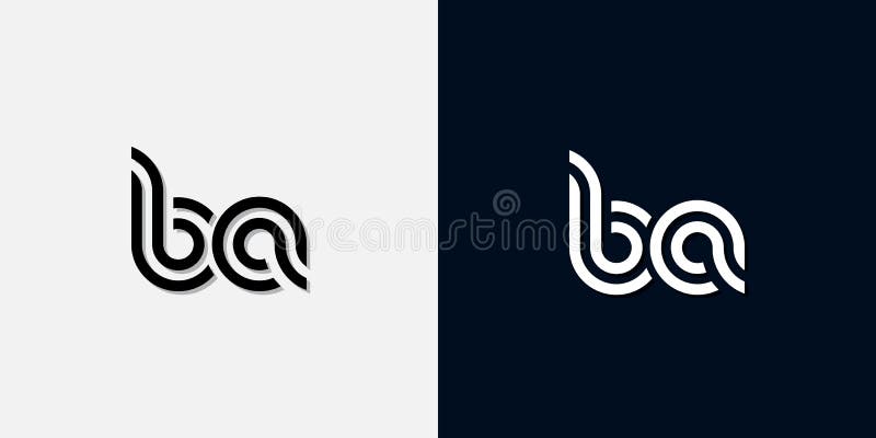 Modern Abstract Initial Letter BA Logo Stock Vector - Illustration of ...