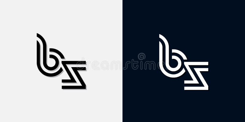 Modern Abstract Initial Letter BS Logo Stock Vector - Illustration of ...
