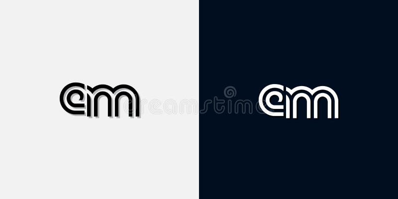 Modern Abstract Initial Letter EM Logo Stock Vector - Illustration of ...