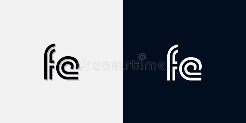 Modern Abstract Initial Letter FE Logo Stock Vector - Illustration of ...