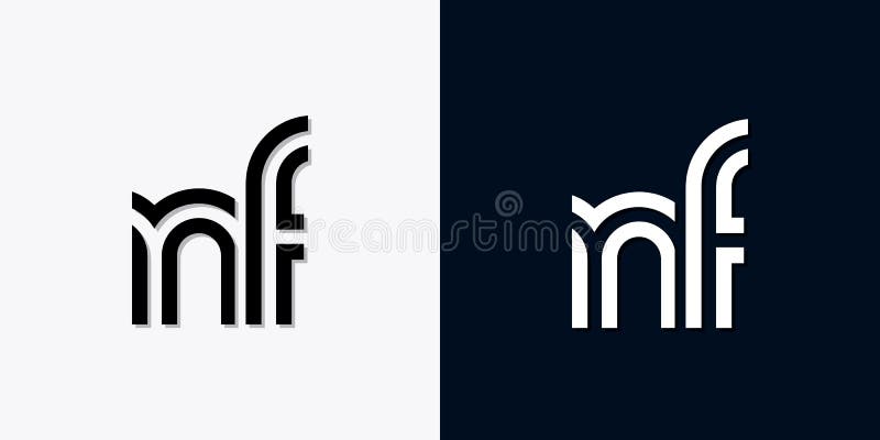 Modern Abstract Initial Letter NF Logo Stock Vector - Illustration of ...