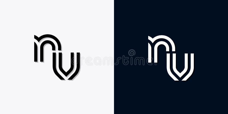 Modern Abstract Initial Letter NV Logo Stock Vector - Illustration of ...
