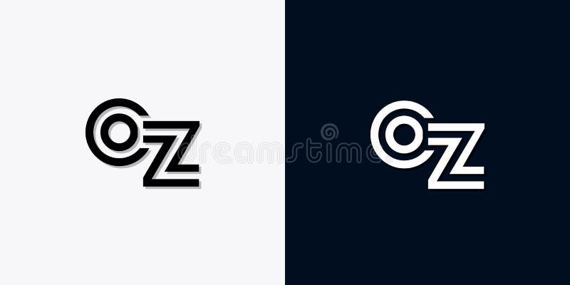 Modern Abstract Initial Letter OZ Logo Stock Illustration ...