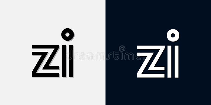 Modern Abstract Initial Letter ZI Logo Stock Vector - Illustration of ...