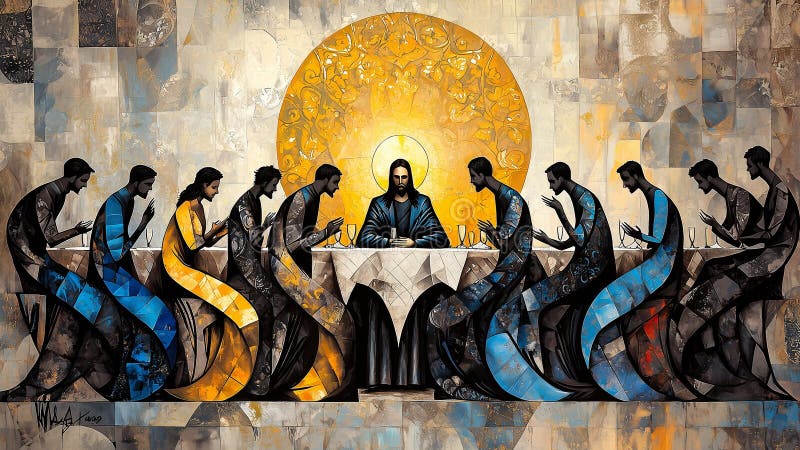 Modern Abstract Last Supper Stock Illustration - Illustration of ...