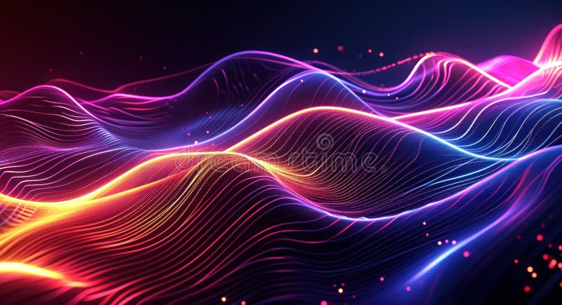 Modern Abstract Abstract Light Effect with Neon Waves Stock Image ...