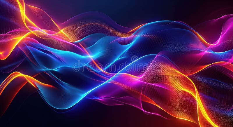 Modern Abstract Abstract Light Effect with Neon Waves Stock Photo ...