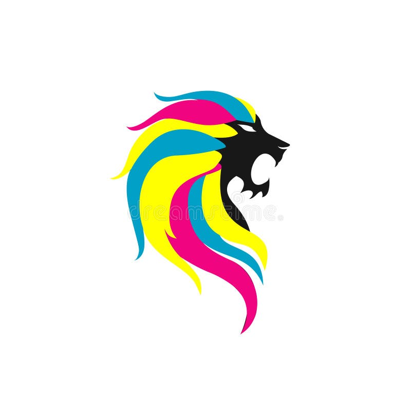 Modern Abstract Lion with Colorful Mane Vector Icon Stock Vector ...