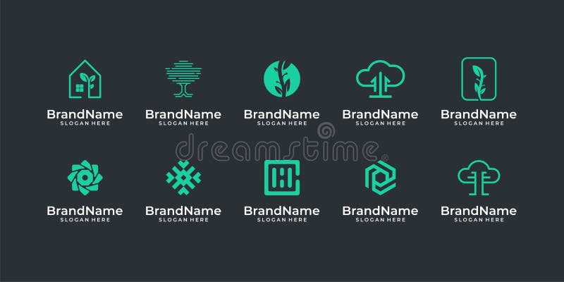 Modern Abstract Logo Design Bundle Stock Vector - Illustration of ...