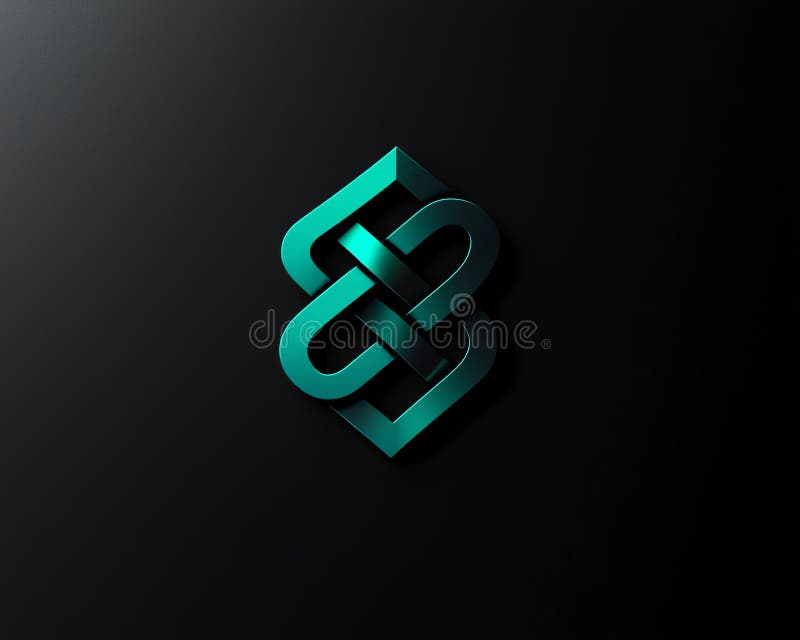 A Modern Abstract Logo Design Featuring a Teal Intertwined Shape ...