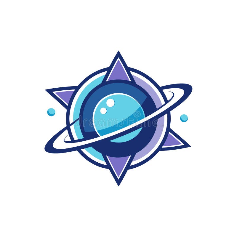 Modern Abstract Logo Design with Sphere and Orbits, Blue and Violet ...