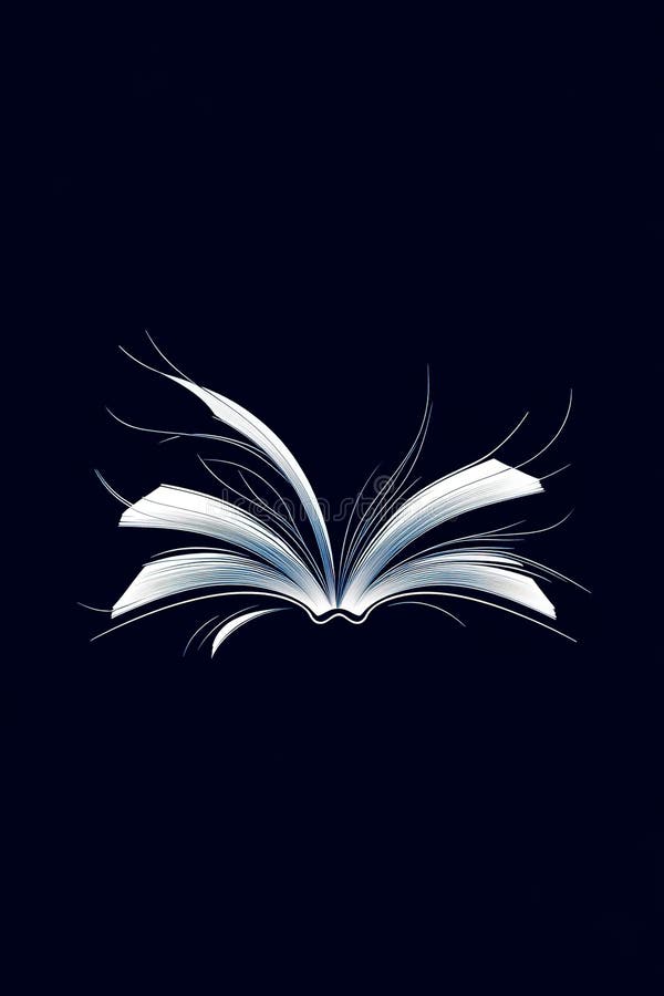 A Modern Abstract Logo Featuring a Stylized Open Book Design on a Dark ...