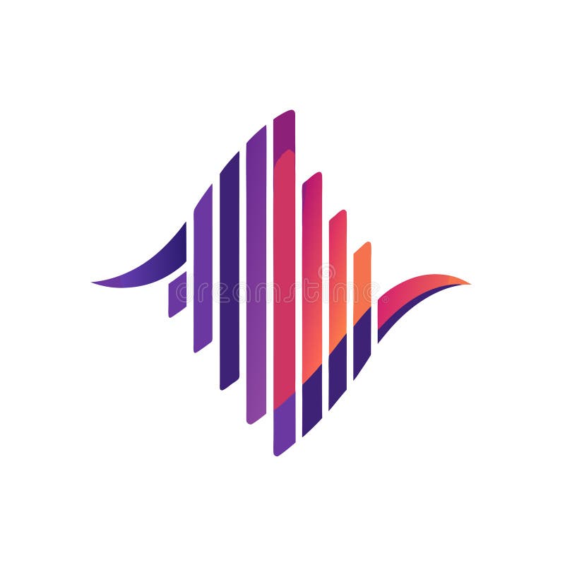 Modern Abstract Logo with Gradient Bars and Wave Accents on White ...