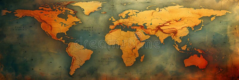 Modern Abstract Map Background: Earthy Tones and Worn-Out Vintage ...