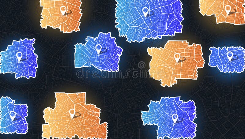 Modern Abstract Map Design: a Visually Stunning Composition of Colorful ...