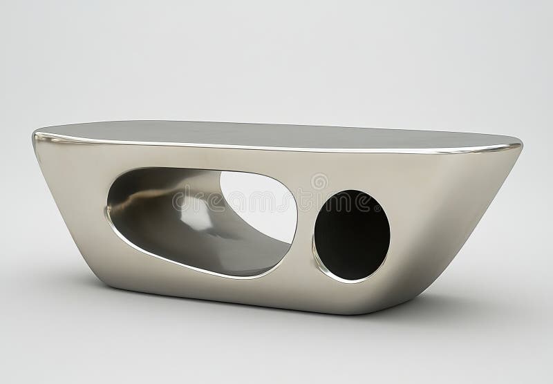 Modern Abstract Metal Artwork Featuring Curved Lines and Oval-shaped ...