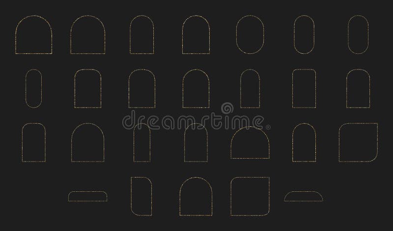 Modern Abstract Minimal Dotted Arc Shape Set. Stock Vector ...