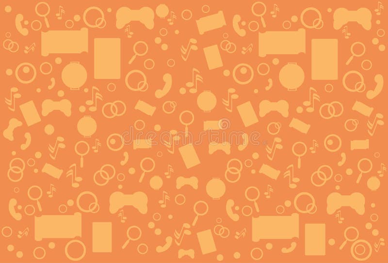 Modern Abstract Mobile Application Top Angle View Contour Over Orange ...