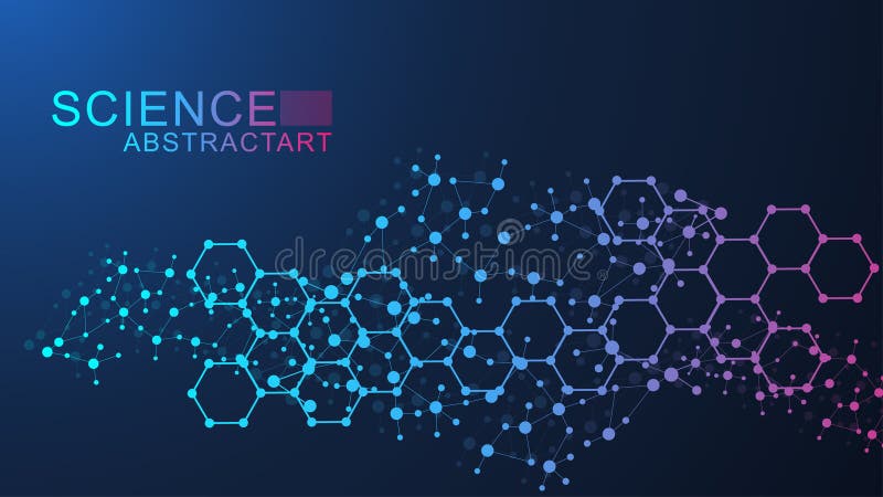 Modern Abstract Molecules Structure for Science or Medical Background ...