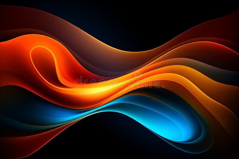 Modern Abstract Multicolor Wavy Background Composed of Layers and ...