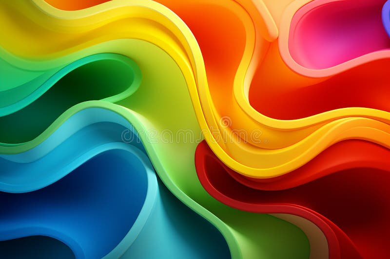 Modern Abstract Multicolor Wavy Background Composed of Layers and ...