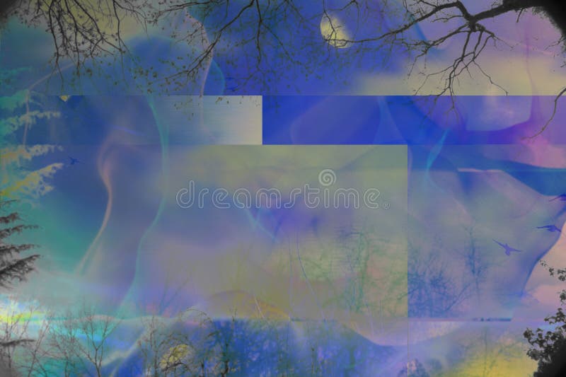 Modern Abstract with Nature Stock Illustration - Illustration of forest ...