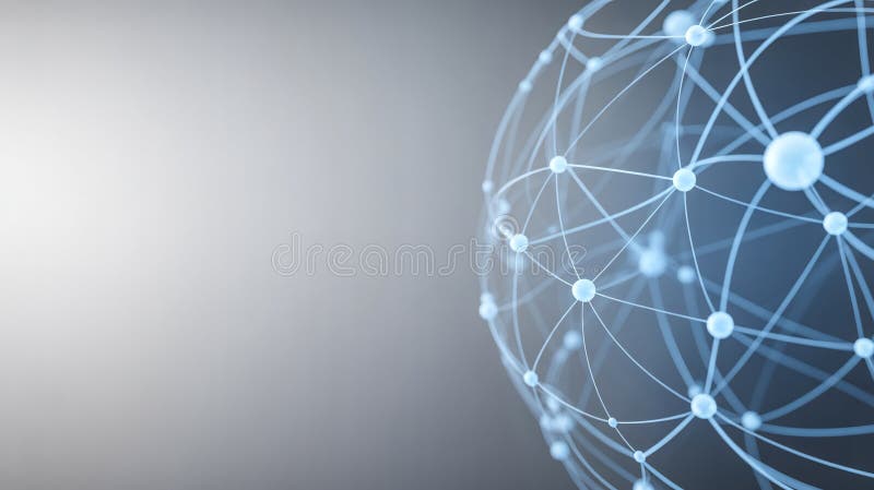 Modern Abstract Network Sphere with Connected Lines and Dots Stock ...