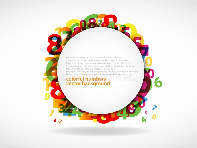 Colorful Numbers Background Stock Vector - Illustration of alphabet ...
