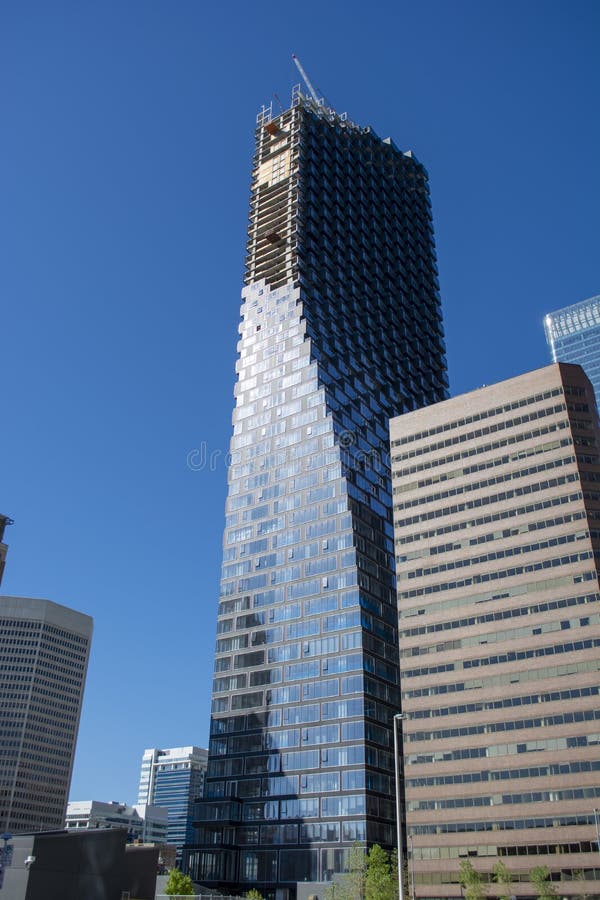 Modern Abstract Office Tower Under Construction in Downtown Stock Image ...