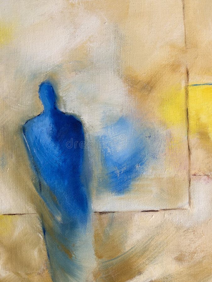 Modern Abstract Oil-painting Of A Standing Figure Stock Illustration ...