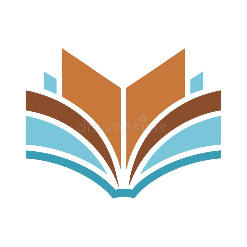 Abstract Open Book Logo in Brown and Blue for Education and Knowledge ...