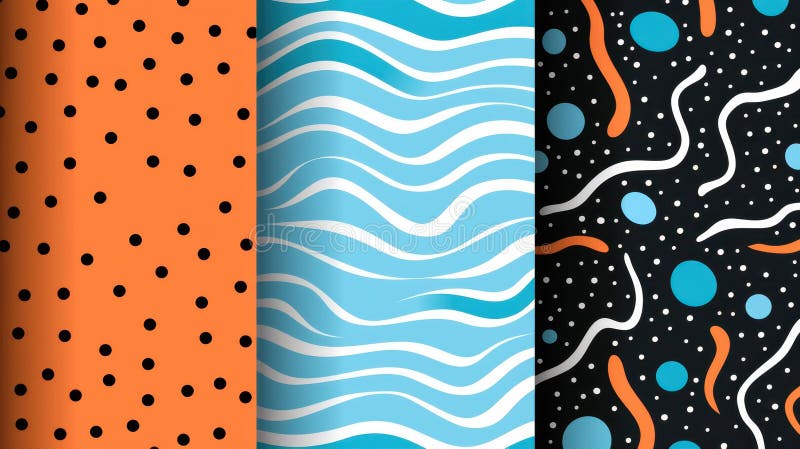 Modern Abstract Organic Lines Seamless Patterns Vector Backgrounds for ...