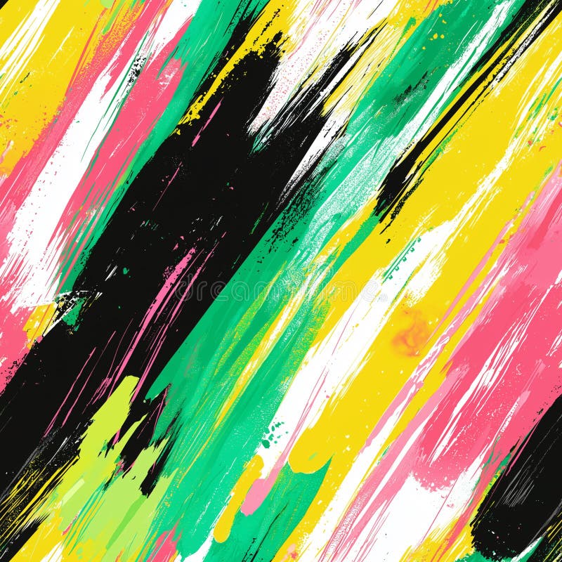 Modern Abstract Paint Strokes in Vivid Colors on Dark Background Stock ...
