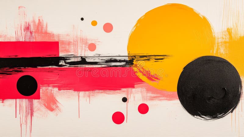 Modern Abstract Painting with Circles and Bold Colors Stock ...