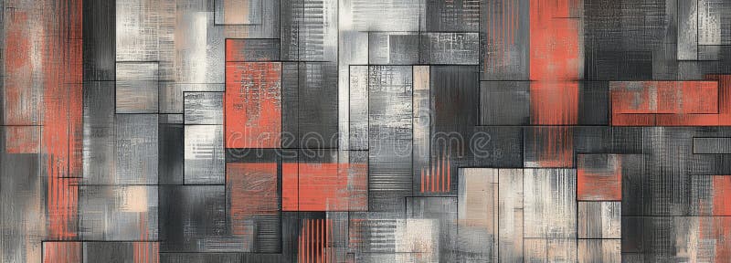 Modern Abstract Painting Featuring a Composition of Black, Red, and ...