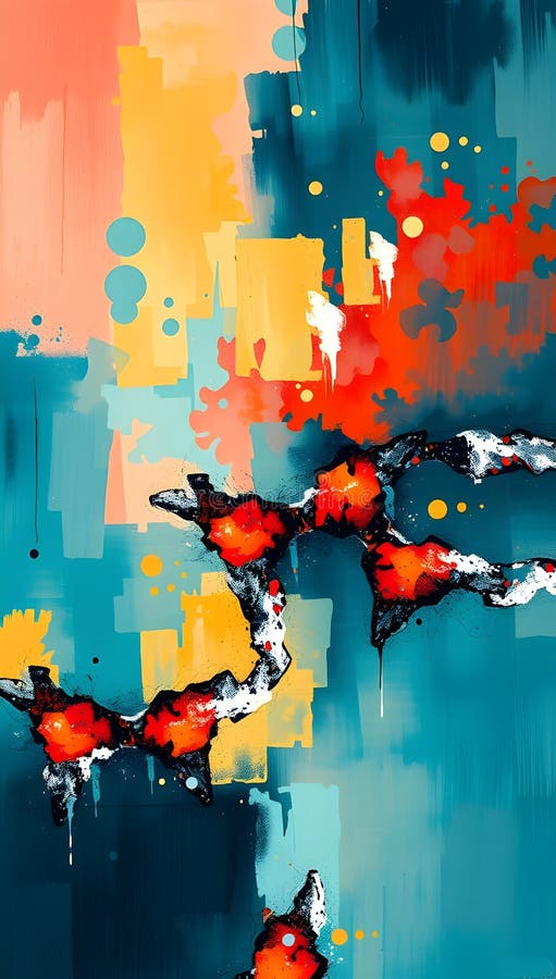 Abstract Emotional Mirage with Color Fields and Depth. Stock ...