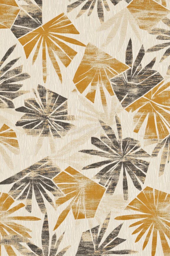 Modern Abstract Palm Leaf Pattern in Earthy Tones. Stock Image - Image ...