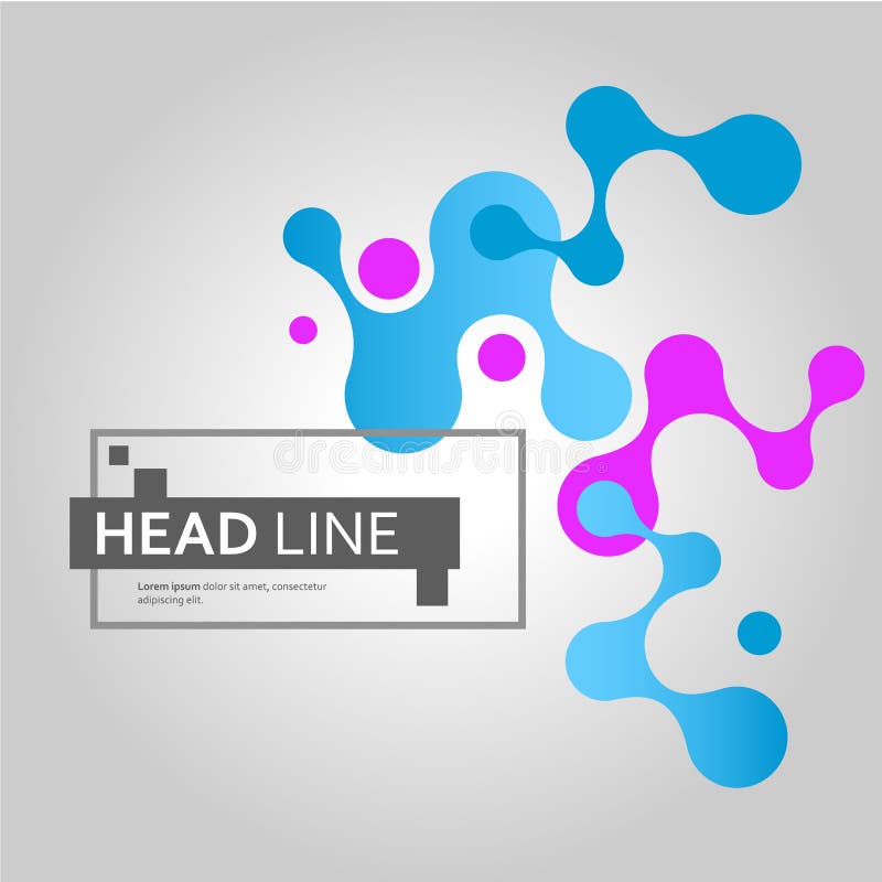 Modern Abstract Pattern with Blue Molecules Together. Modern ...