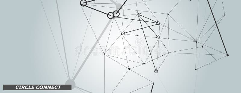 Modern Abstract Pattern With Molecules Connect On Light Background