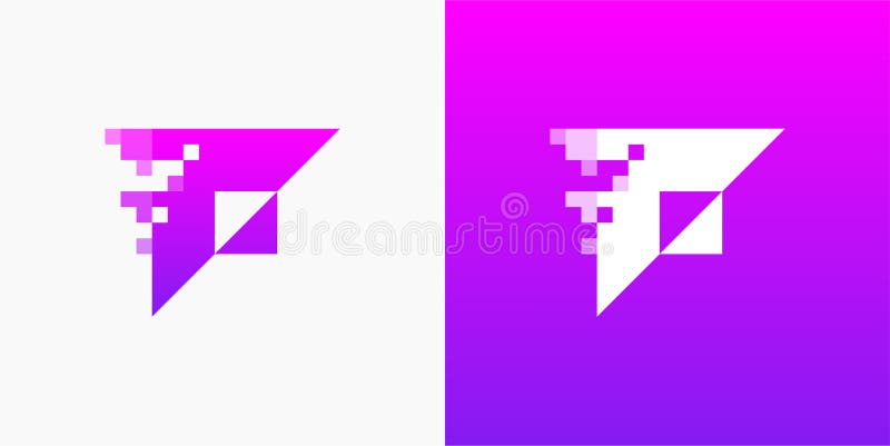 Modern Abstract Geometrics Pixel Technology Logo Design Stock ...