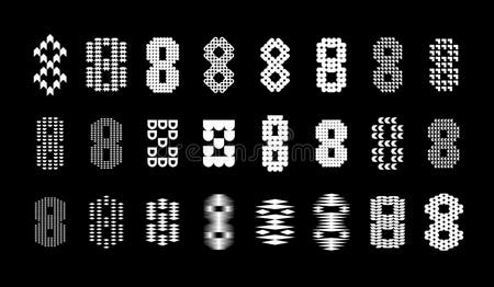 Modern Abstract Pixel Number 8 Logo Graphic Set Stock Vector ...