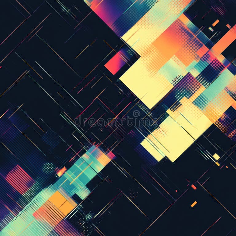 Modern Abstract Pixelated Digital Pattern Featuring Structured Gaps and ...