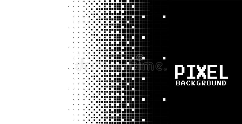Modern Abstract Pixels Background in Black and White Stock Vector ...