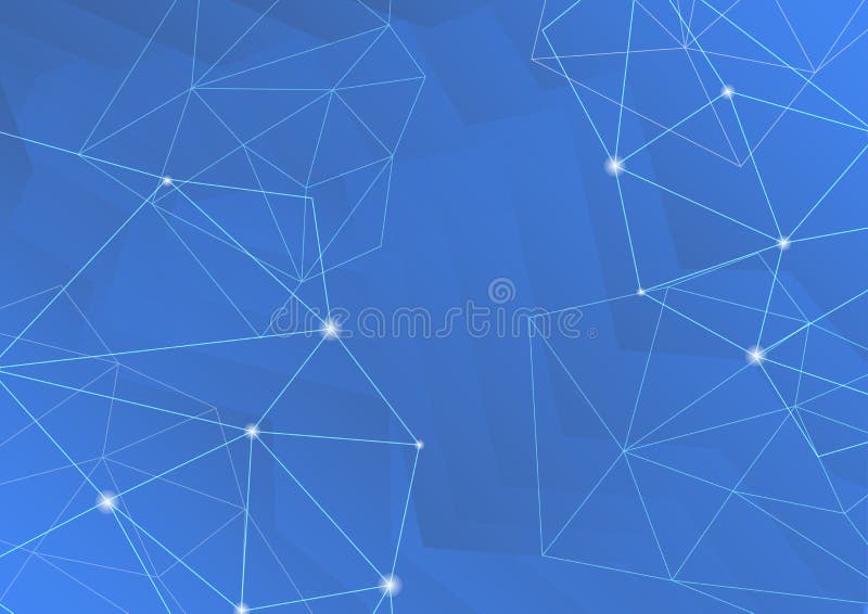 Modern Abstract Polygon Network Elements on Dark Blue Background Design ...