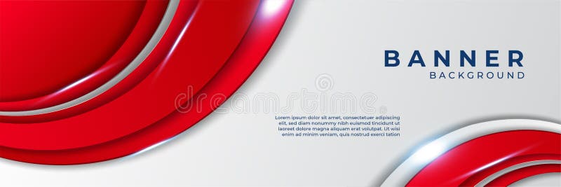 Modern Abstract Red Banner with Diagonal Lines, Wave, Circle, and ...